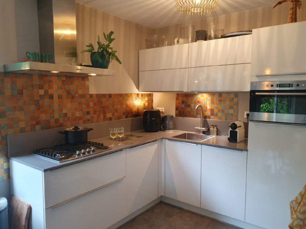 Zelfklevende Mozaïek Steenstrip Blok Vierkant Rustik Goud - Sanideco